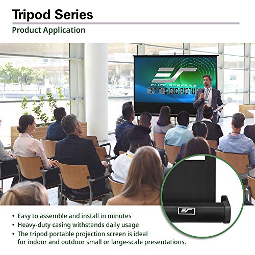 Elite Screens Tripod Series, 120-inch Adjustable Multi Aspect Ratio 16:9 Portable Indoor Outdoor Projector Screen, 8K / 4K Ultra HD 3D Ready, US Based Company 2-YEAR WARRANTY, T120UWV1 - Black