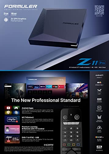 Formuler Z11 Pro Android 11 Dual Band 5G Gigabit LAN 2GB Ram 16GB ROM 4K + Extra Desk Stand Mount