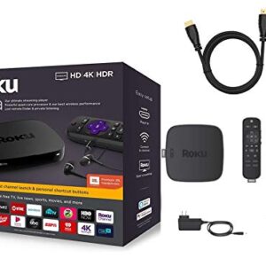 Roku Ultra Streaming Media Player 4K/HD/HDR | Premium JBL Headphones | Enhanced Voice Remote with TV Controls and Shortcuts | HDMI, Ethernet, and Micro SD Ports | 4K HDMI Cable Bundle