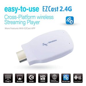 EZCast 2.4G WiFi Display Dongle, 1080P HDMI Streaming Video Receiver for TV/Projector/Monitor/HDMI Device, Compatible with iOS/Android/Windows, Support Miracast/DLNA/Airplay