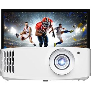 optoma uhd55 smart 4k uhd home theater projector, white bundle with 120″ home theater projector screen