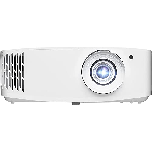 Optoma UHD55 Smart 4K UHD Home Theater Projector, White Bundle with 120" Home Theater Projector Screen