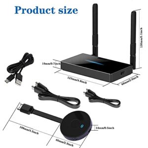 HPDFCU Wireless HDMI Transmitter and Receiver,Wireless HDMI 4k Extender Kit, HDMI Adapter Support 4K@30Hz, Support 2.4/5GHz Player Streaming Video/Audio from Laptop,PC,Phone to HDTV/Projector/Monitor