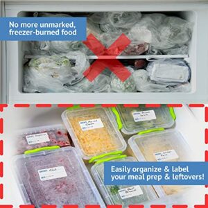 MESS Dissolvable Freezer Labels - 500 Removable Food Container Labels - Blank Labels for Food Containers - Dissolvable Food Labels Stickers -Freezer Tape - Bottle Labels, Jars Food Storage Labels 1x2"