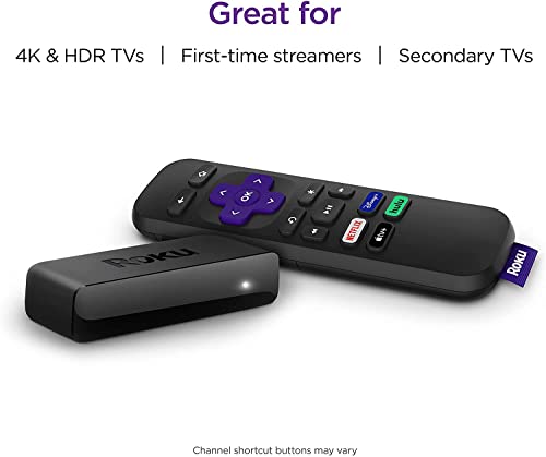 Roku Premiere Streaming Media Player HD/4K/HDR Simple Remote and Premium HDMI Cable, Black & Bundle Swanky Cables HDMI Cable, 3920R