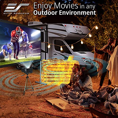 Elite Screens Yard Master UST Lite Bundle 90 inch Portable Outdoor Projector Screen with IPX2 Water Resistant Ultra Short Throw (UST) Projector Folding Movie Indoor Projection Screen OMS90MGL