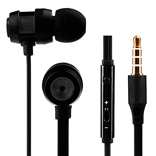 Wired Earbuds Headphones with Microphone 2 Pack Ear Buds Earphones Volume Control (Black Gold)