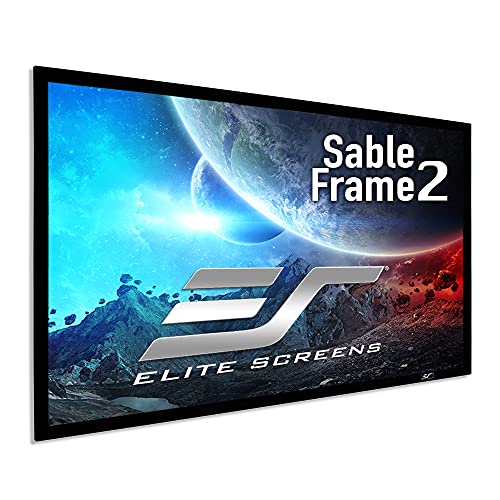 Elite Screens Sable Frame 2 Series, 180-inch Diagonal 16:9, Active 3D 4K Ultra HD Ready Fixed Frame Home Theater Movie Office Presentations Indoor Front Projection Projector Screen, ER180WH2, Black