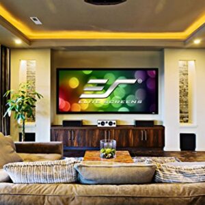 Elite Screens Sable Frame 2 Series, 180-inch Diagonal 16:9, Active 3D 4K Ultra HD Ready Fixed Frame Home Theater Movie Office Presentations Indoor Front Projection Projector Screen, ER180WH2, Black