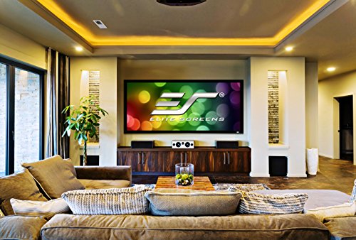 Elite Screens Sable Frame 2 Series, 180-inch Diagonal 16:9, Active 3D 4K Ultra HD Ready Fixed Frame Home Theater Movie Office Presentations Indoor Front Projection Projector Screen, ER180WH2, Black