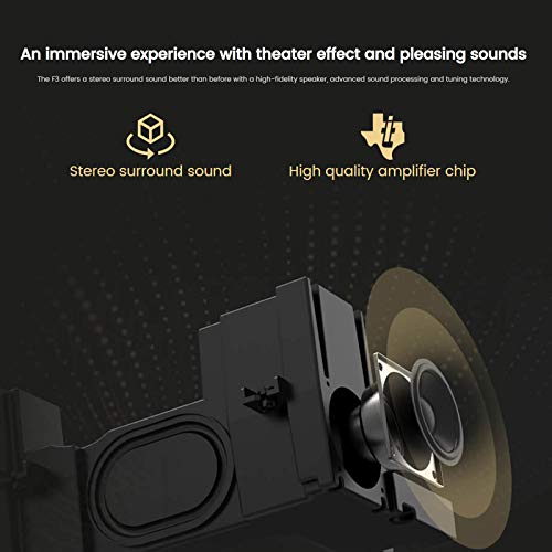 DANGBEI New F3 Home Cinema Projector | DLP 3D Native 1080P 1920x1080 | 4K Engine Pro | 2150 ANSI Lumens | MSD6A938 4GB 64GB | Hi-Fi Speaker | Android ATV OS Updated