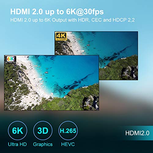 SGH Q Plus Android 9.0 TV Box 2GB RAM 16GB ROM H6 Quad-core cortex-A53 Support 3D 6K Ultra HD H.265 2.4GHz WiFi 10/100M Ethernet HDMI Smart TV Box