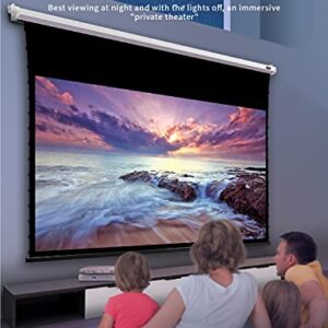 VIVIDSTORM-Deluxe Tensioned Screen,Electric Tab-tensioned Drop Down with White Cinema Screen,White Housing Ceiling and Wall,Compatible with Normal Projector,V6JLW120H