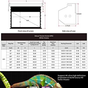 VIVIDSTORM-Deluxe Tensioned Screen,Electric Tab-tensioned Drop Down with White Cinema Screen,White Housing Ceiling and Wall,Compatible with Normal Projector,V6JLW120H