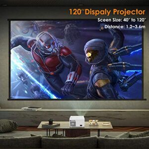 Portable Projector,SWZA Native 1080P Projector for Home Theater/Outdoor Movie,Video Projector Compatible TV Stick,HDMI,USB,Smartphone[100''Screen Included]