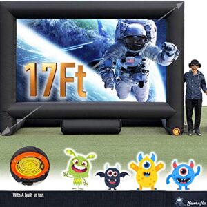 17FT Inflatable Mega Movie Screen Outdoor - Front and Rear Projection - Portable Blow Up Projector Screen for Grand Parties, Easy to Set Up