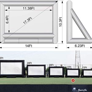 17FT Inflatable Mega Movie Screen Outdoor - Front and Rear Projection - Portable Blow Up Projector Screen for Grand Parties, Easy to Set Up