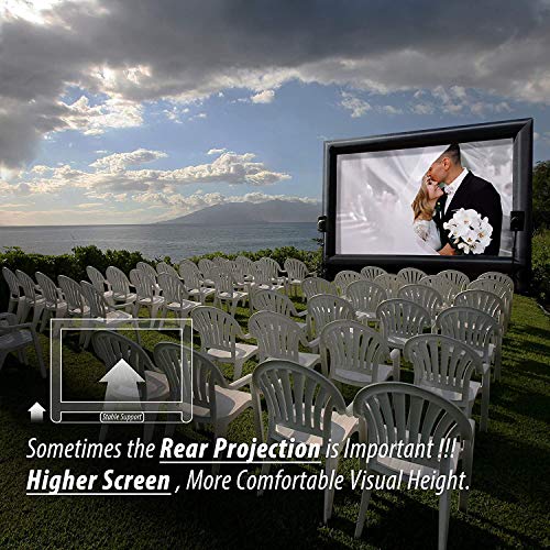 17FT Inflatable Mega Movie Screen Outdoor - Front and Rear Projection - Portable Blow Up Projector Screen for Grand Parties, Easy to Set Up