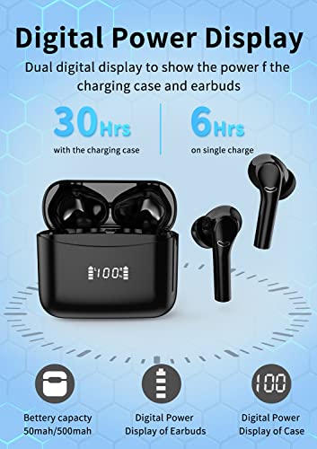 Wireless Ear buds Bluetooth 5.3 in-Ear Earbuds Noise Cancelling 2023 NEW Wireless Headphones LED Power Display IPX6 Waterproof Stereo MINI Bluetooth Earphones with Microphone 36H Battery for Sports