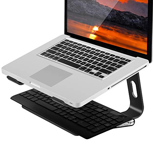 Orionstar Laptop Stand Portable Aluminum Laptop Riser Compatible with Apple Mac MacBook Air Pro 10 to 15.6 Inch Notebook Computer, Detachable Ergonomic Elevator Holder, Black