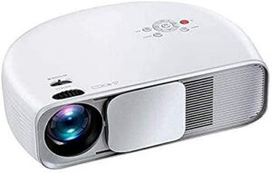 viinice projector,portable projector with full hd 720p，1280×800 720p 1080p hd android smart projector,for home theater,white 4k laser projector with wifi and bluetooth (color : white)