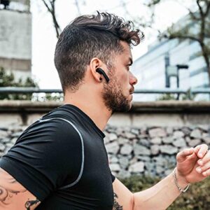 Maxell Jelleez True Wireless Bluetooth 5.0 Earbuds + Rubberized Charging Case & Earbuds – Secure Comfort Fit – IPX4 Sweat Resistance - 9-Hr Playtime – Enhanced Bass – Black (199460)