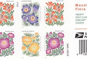 Mountain Flora Flower US First Class Forever Postage Stamps Celebrate Beauty Wedding (2 Books of 20)