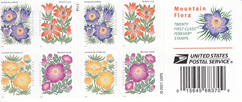 Mountain Flora Flower US First Class Forever Postage Stamps Celebrate Beauty Wedding (2 Books of 20)