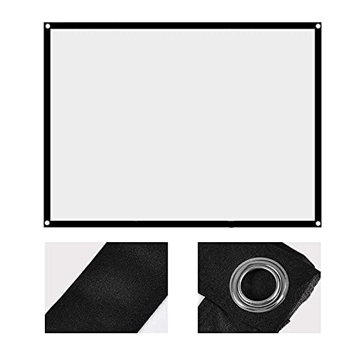 Richer-R Projector Screen, 60-100 Inch 16x9 Projector Screen Rear Projection Screen ,Portable Foldable Non-Crease Projector Curtain Screen 4:3 for Outdoor Camping Movie Open-air Cinema,White (72in)