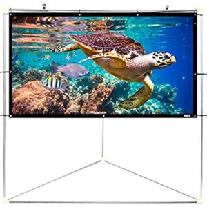 Pyle 100" Outdoor Portable Matt White Theater TV Projector Screen w/ Triangle Stand - 100 inch, 16:9, 1.15 Gain Full HD Projection for Movie / Cinema / Video / Film Showing Outside Home - PRJTPOTS101