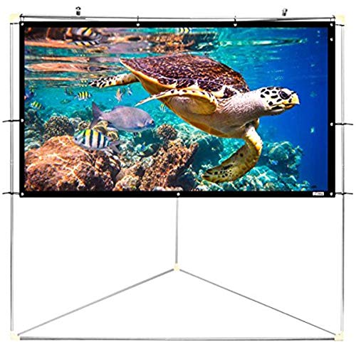 Pyle 100" Outdoor Portable Matt White Theater TV Projector Screen w/ Triangle Stand - 100 inch, 16:9, 1.15 Gain Full HD Projection for Movie / Cinema / Video / Film Showing Outside Home - PRJTPOTS101