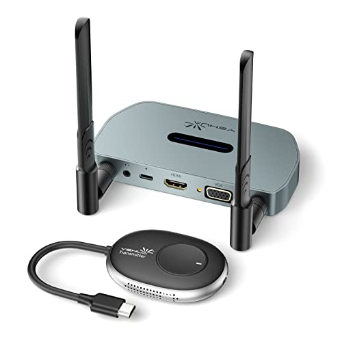 Wireless HDMI Transmitter and Receiver, YEHUA Wireless Video Transmitter, Wireless HDMI Extender Suitable for Netflix, Meeting Streaming to HDTV/Projector/Monitor