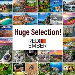 RED EMBER Beaches Jan - Dec 2023 Monthly Wall Calendar | Deluxe Edition - 5 Extra Full-Page Images & Extra Strength Hanging Hole | 12" x 24" Open | Thick & Sturdy Paper | Beautiful Tropical Vacation