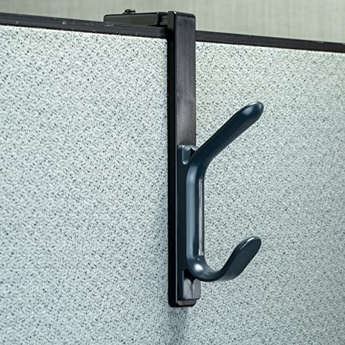 Officemate Double Coat Hooks for Cubicle Panels, Adjustable 1.25-3.5 Inch, Charcoal (22005)