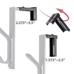 Officemate Double Coat Hooks for Cubicle Panels, Adjustable 1.25-3.5 Inch, Charcoal (22005)