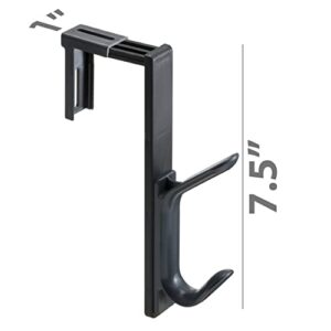 Officemate Double Coat Hooks for Cubicle Panels, Adjustable 1.25-3.5 Inch, Charcoal (22005)