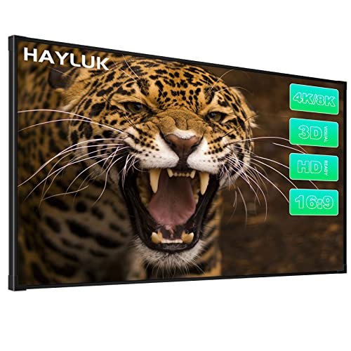 Hayluk 100-inch Projector Screen,4k HD Ambient Light Rejection(ALR) Projection Screen,16:9 Ust Ultra Short Throw Movies Screen,Indoor Video Home Theater,Edge Free Fixed Frame Screen