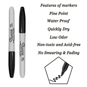 Permanent Markers, Fine Dot Permanent Markers, Durable Ink Fade Resistant and Water Resistant, Pack of 12 Markers (BLACK), Great for Graffiti on Plastic, Wood, Stone, Metal Glass and More.