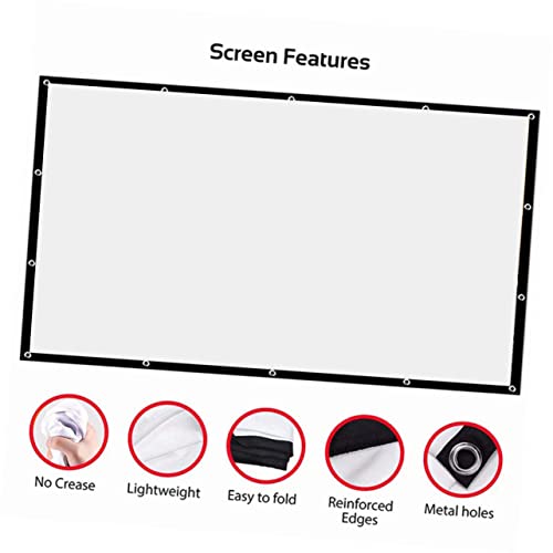 Parliky 84 Projector Portable Home Movie Foldable Movies Screen Indoor Projection for Inch Outdoor Theater Fordable