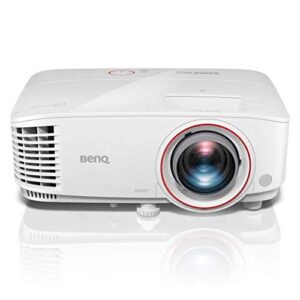 benq th671st full hd 1080p projector for gaming: high brightness 3000 ansi lumen, low input lag, superior short throw for table top placement – white (renewed)