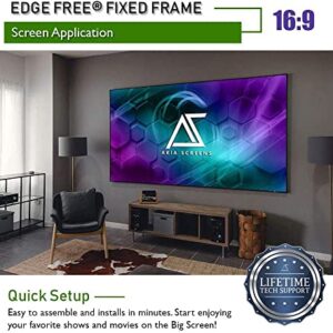 Akia Screens 145 inch Edge Free Fixed Frame Projector Screen 145" Diagonal 16:9 8K 4K Ultra HD 3D Ready CINEWHITE UHD-B Black Projection Screen for Indoor Movie Video Home Theater AK-NB145H