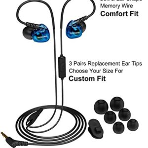 Rovking Sport Headphones Wired Sweatproof, Over Ear Earbuds for Running Gym Workout Exercise Jogging, Stereo in Ear Earphones with Mic, Noise Isolating Earhook Ear Buds for Cell Phone MP3 Laptop Blue