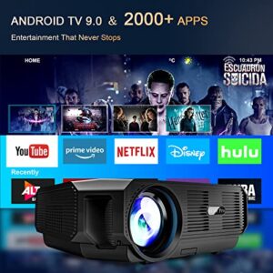 Projector with 5G WiFi and Bluetooth AMLINK 13000L Full HD 1080P Outdoor Portable Video Projector Support 4K, Home Theater Movie Projector Compatible with HDMI, VGA, USB, PC, iOS & Android