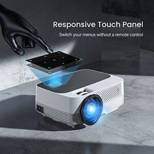 PVT Mini Projector 1080p HD, WiFi Projector, 6500L Movie Projector with Synchronize Cellular Phone Screen, Video Projector Compatible with TV Stick, PS45, HDMI, USB, AV, SD, Laptop (2021 Upgraded)