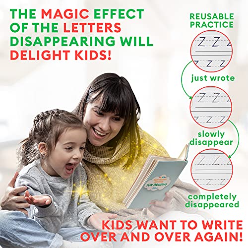 Magic Ink Copybooks for Kids Reusable Handwriting Workbooks - Children's Calligraphy Tracing - Early Education Magic Practice Book - Sank Letters (4 Books with Pens)