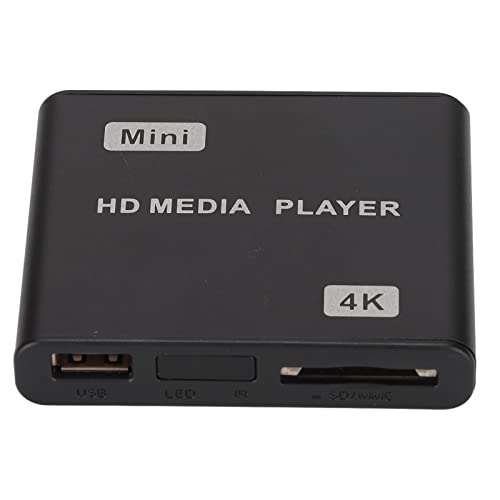 4K HD Media Player, Mini Full HD 1080P Digital Streaming Media Player with Remote Control and LED Indicator, support for 720P RM / RMVB(#1)