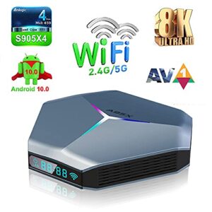 Sofobod A95XF4 Smart Android 11.0 TV Box 4GB RAM 32GB ROM Amlogic S905X4 Quad core ARM Cortex-A55 CPU Ultra HD 4K HDR H.265 Decoding with Dual Band 2.4GHz/5GHz WiFi BT 4.1 USB 3.0