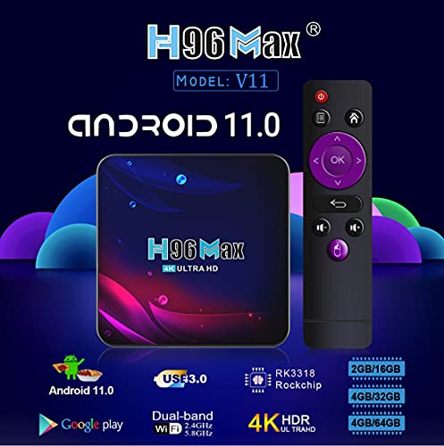 H96 MAX V11 STB Rockchip 3318 Dual WiFi Android 11.0 4K Smart tv Box