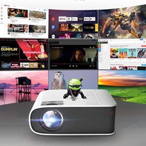 KUQIZ Projector W32 Mini Projector Full Hd 1080p Android 10 Support 4k Decoding Video Projector Led Beamer Home Theater for Phone Cinema (Size : Basic Version)