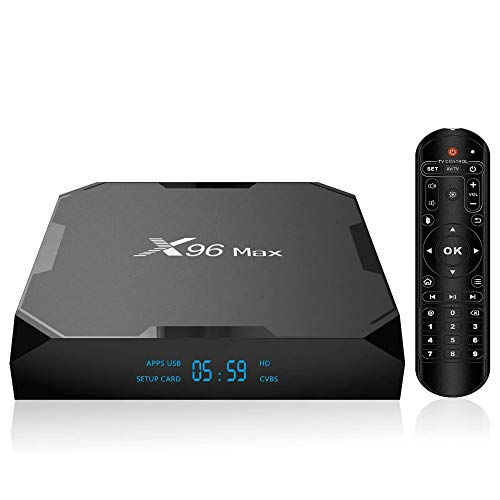 Android TV Box 9.0 TTV Box X96 Max+ Smart TV Box Amlogic S905X2 Quad Core 4GB 64GB Support USB 2.4G WiFi BT 1000M 4K Media Player Set top Box [2020 New]